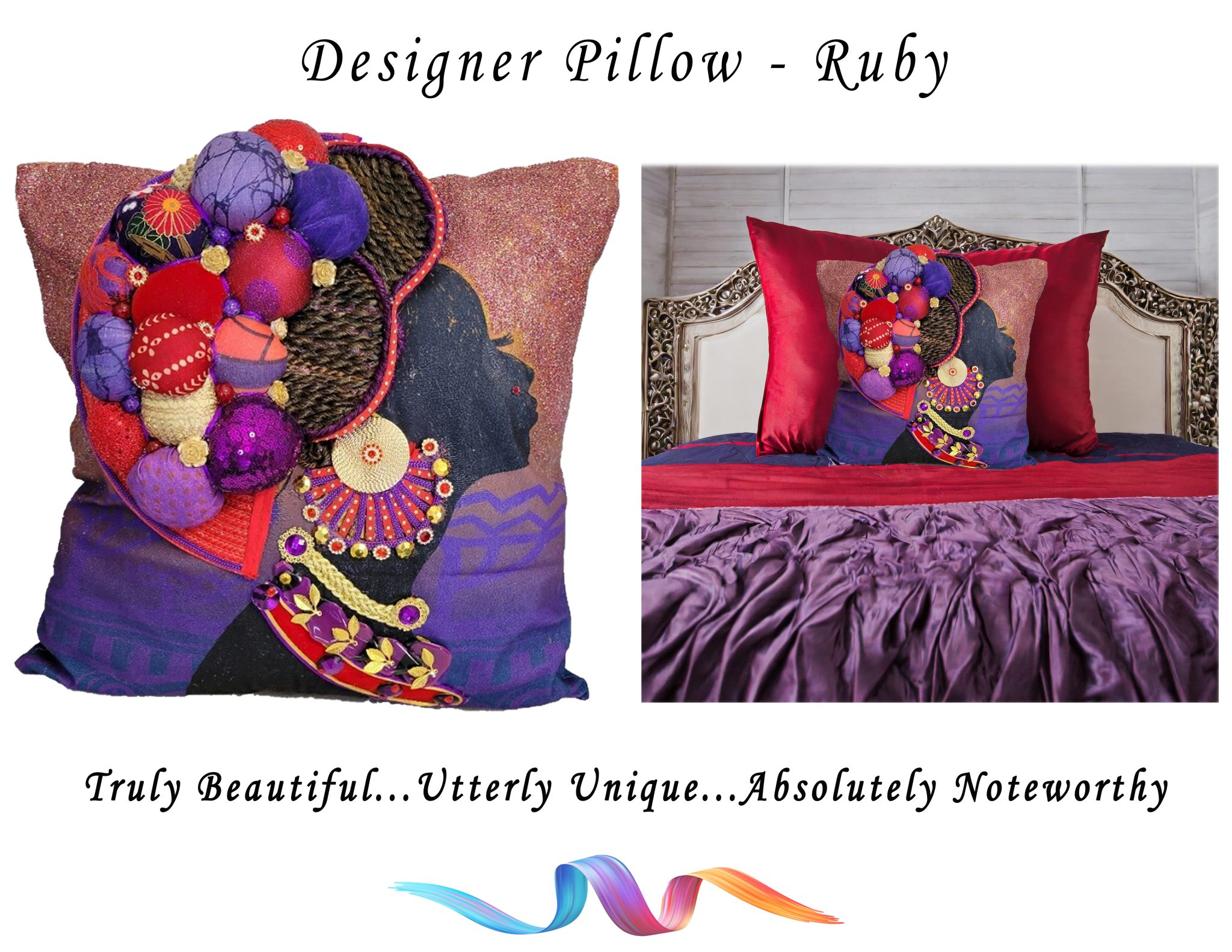 Ruby Designer Pillow (SOLD) – BeaJay Creations